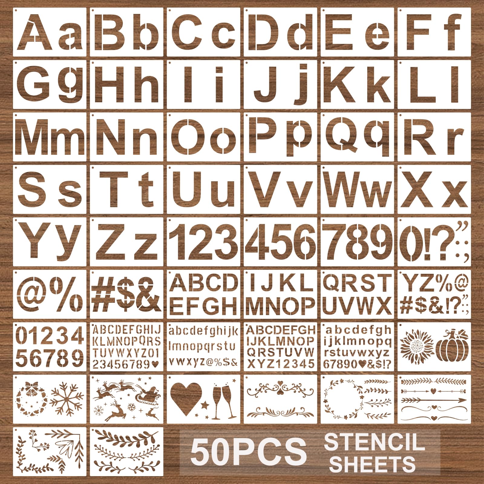 Snapklik.com : BAMIDELE Letter Stencils For Painting On Wood, 50 Pcs ...