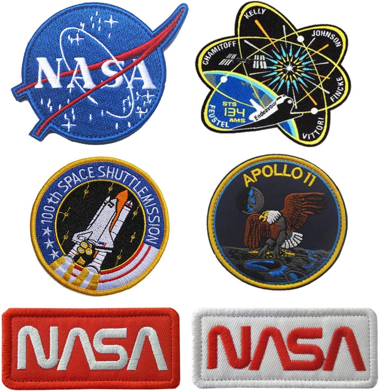 Zcketo Lot of 6 PCS NASA Space Hook and Loop Patches, NASA Badge Patch ...