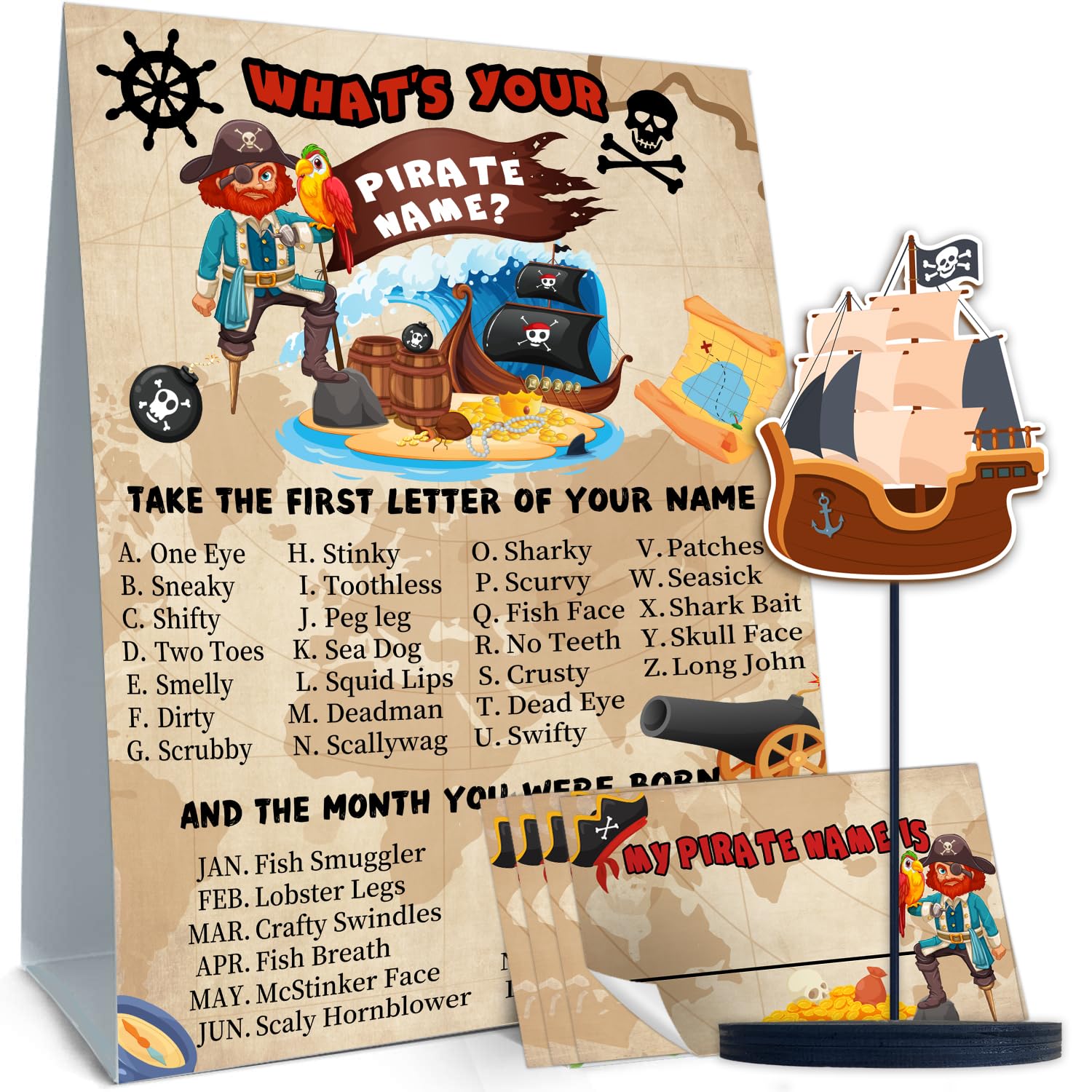 Amazon.com: What is Your Pirate Name Game, Pirate Theme Games Set for ...