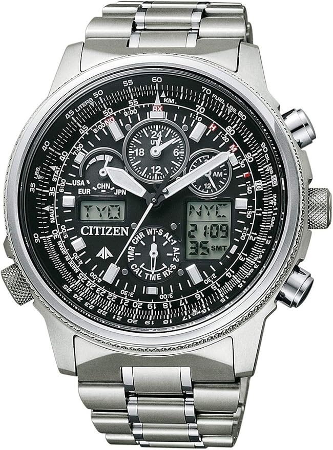 Citizen Men's Analogue-Digital Eco-Drive Watch with Titanium Strap ...