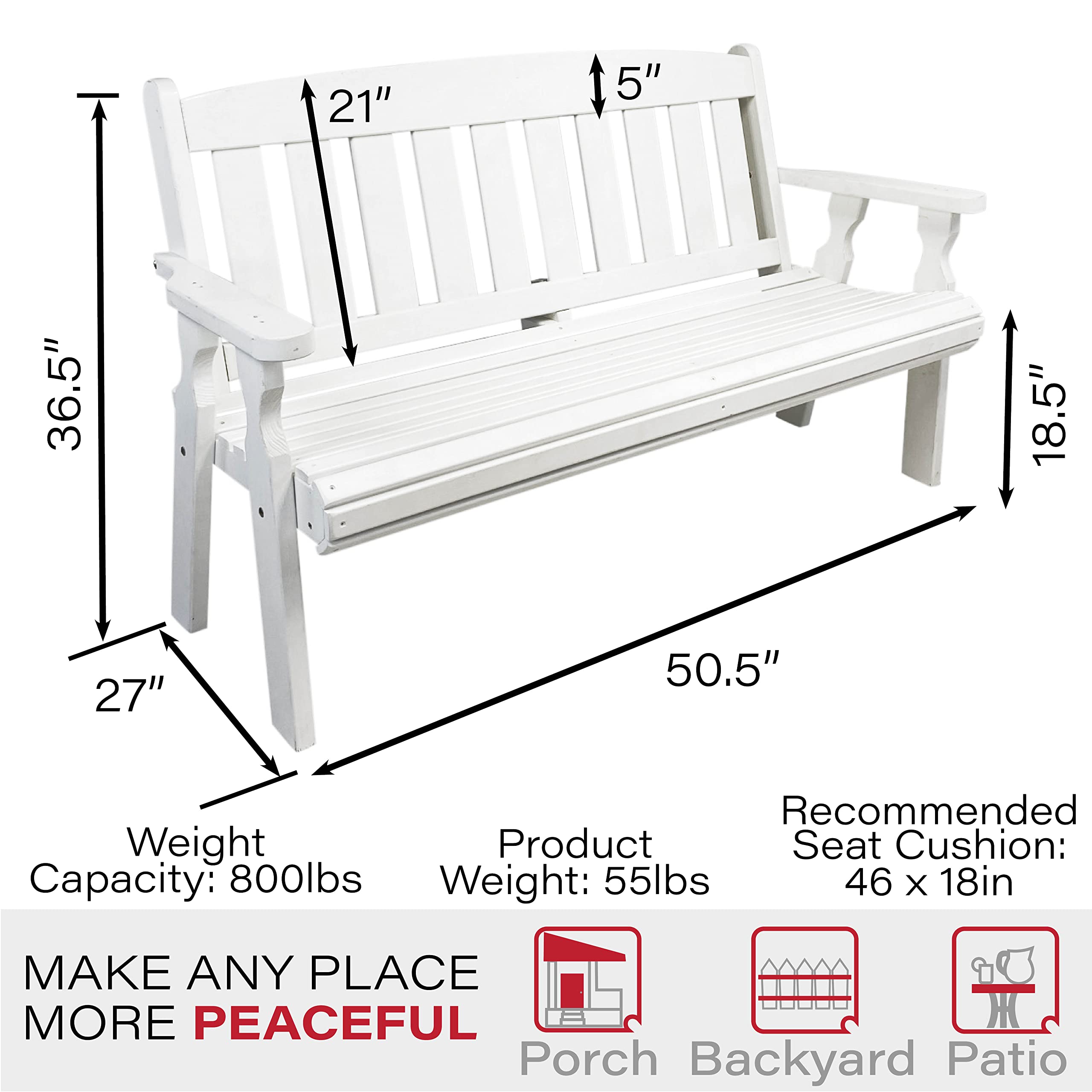 Snapklik.com : Amish Casual Outdoor Heavy Duty 800 LB Mission Pressure ...