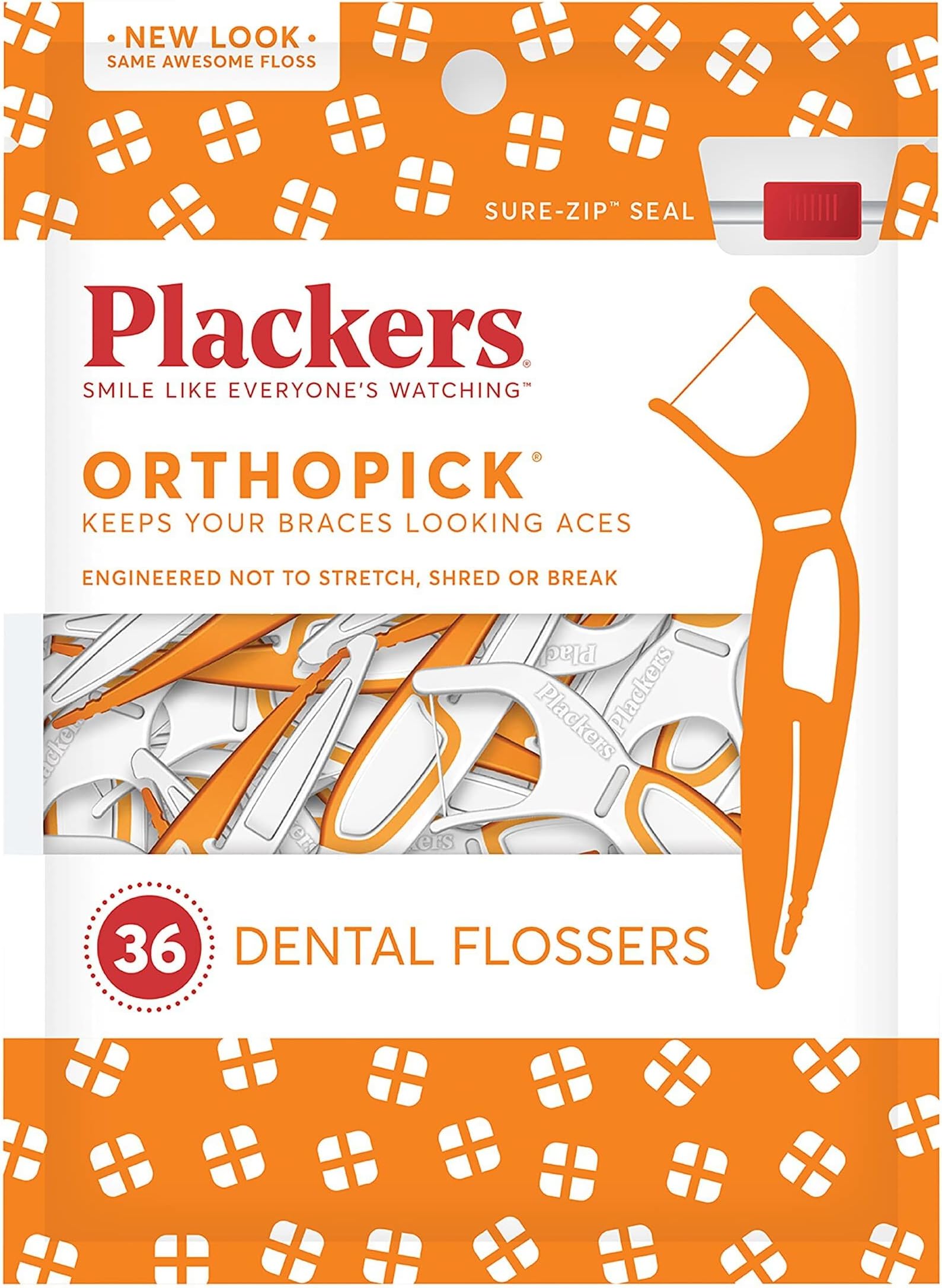Amazon.com : Plackers Orthopick Flossers 36 count (Pack of 3) : Health ...