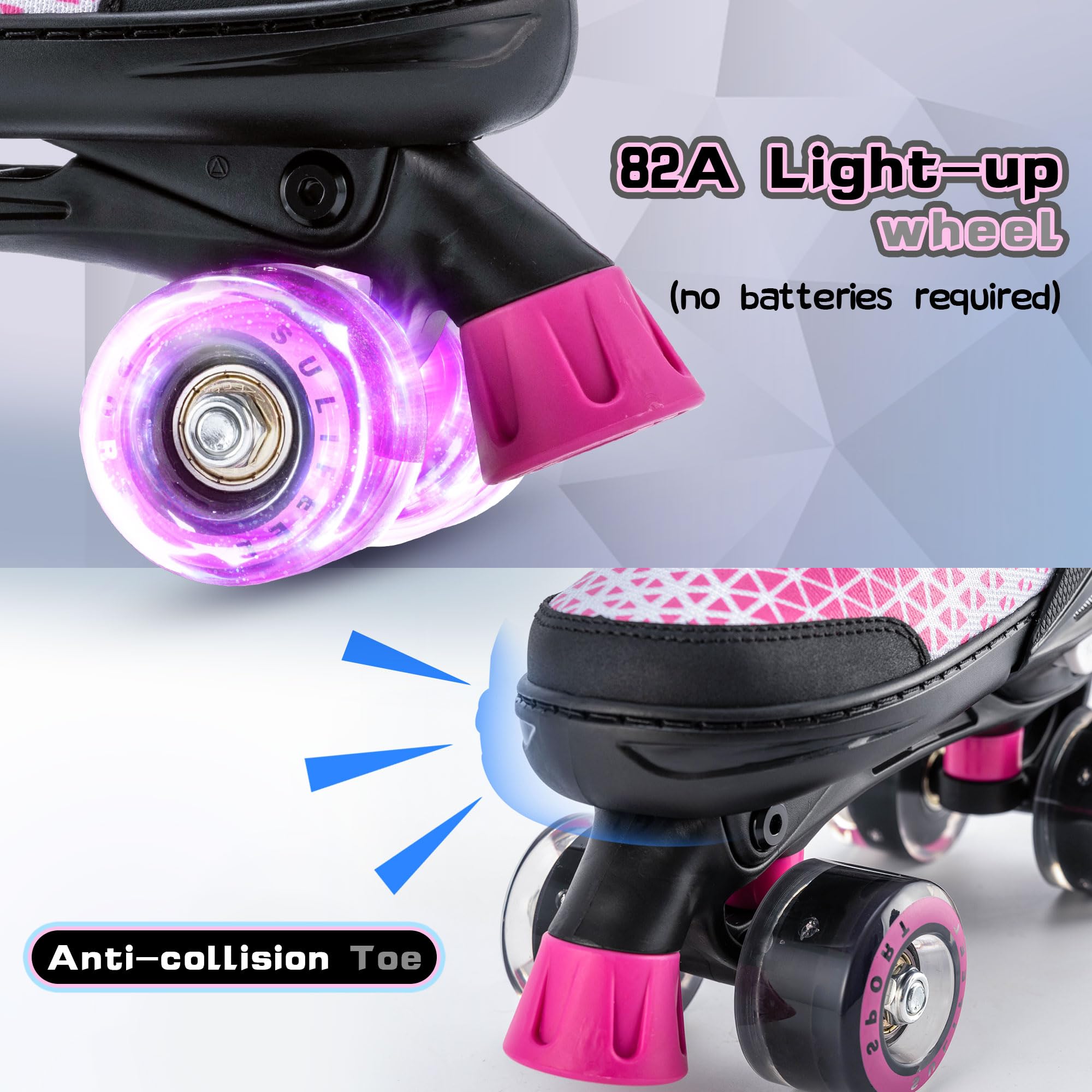 Snapklik.com : SULIFEEL Roller Skates For Girls Boys Kids,4 Sizes ...