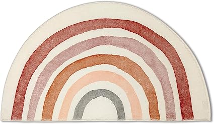 Amazon.com: Mingnei Boho Half Circle Rug, Neutral Rainbow Faux Cashmere ...