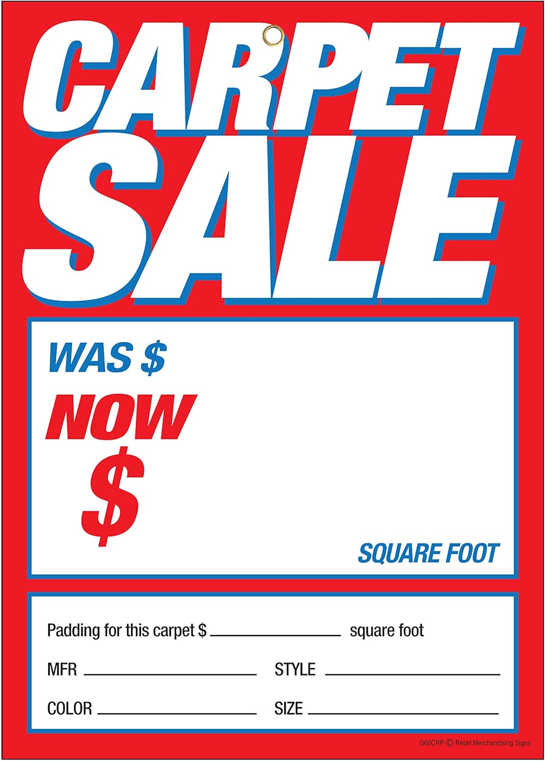 Amazon.com : G60CRP Carpet Sale was Now Flooring - Grommet Reinforced ...