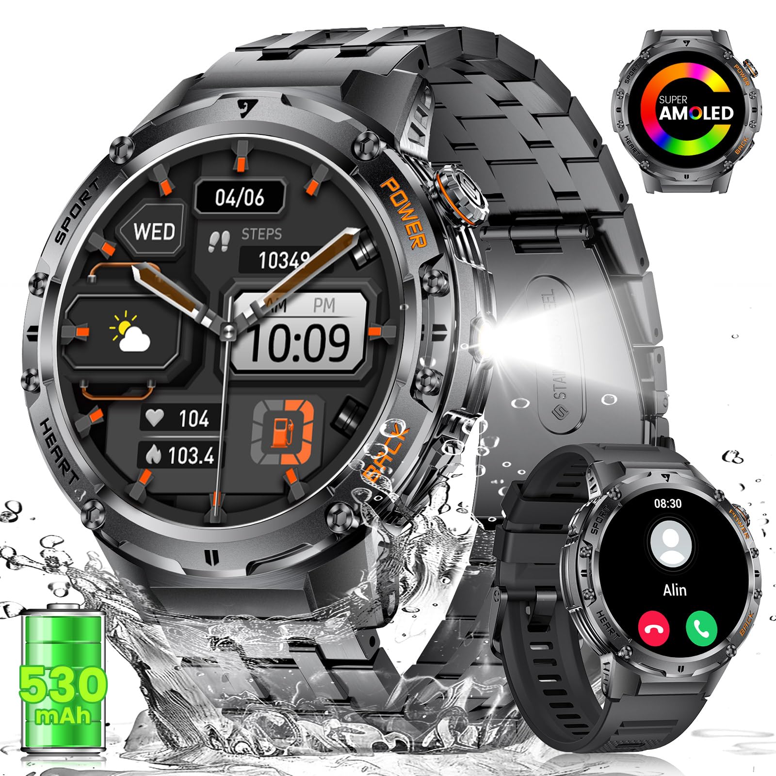 Amazon.com: LIGE Military Smart Watches for Men with LED Flashlight ...