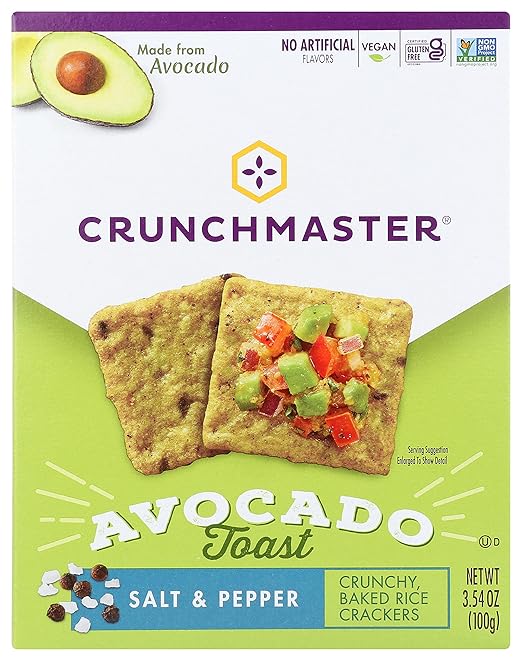 Amazon.com: CRUNCHMASTER Salt & Pepper Avocado Toast Crackers, 3.54 OZ