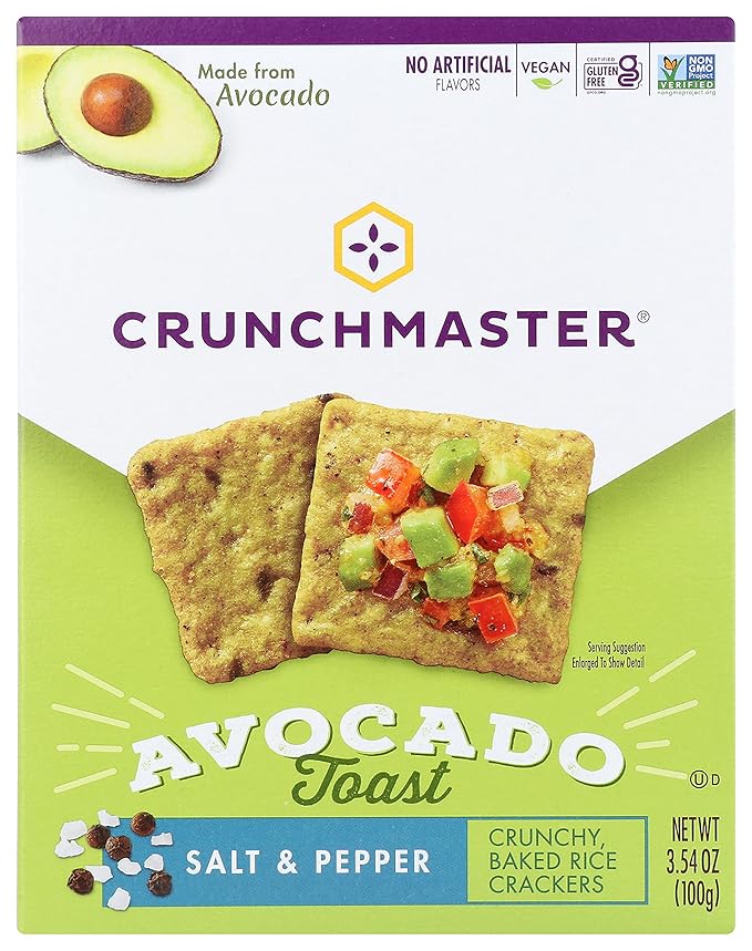 Amazon.com: CRUNCHMASTER Salt & Pepper Avocado Toast Crackers, 3.54 OZ