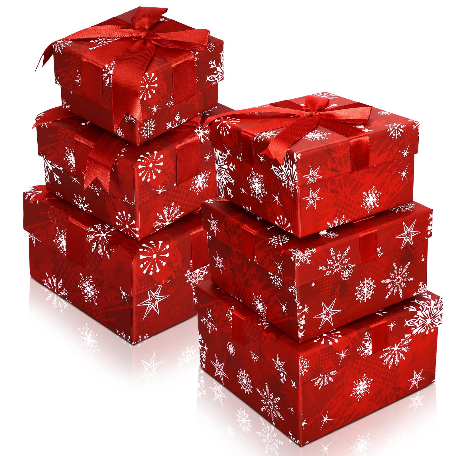 Amazon.com: Cholemy 6 Pcs Christmas Boxes Nesting Stacked Boxes with ...