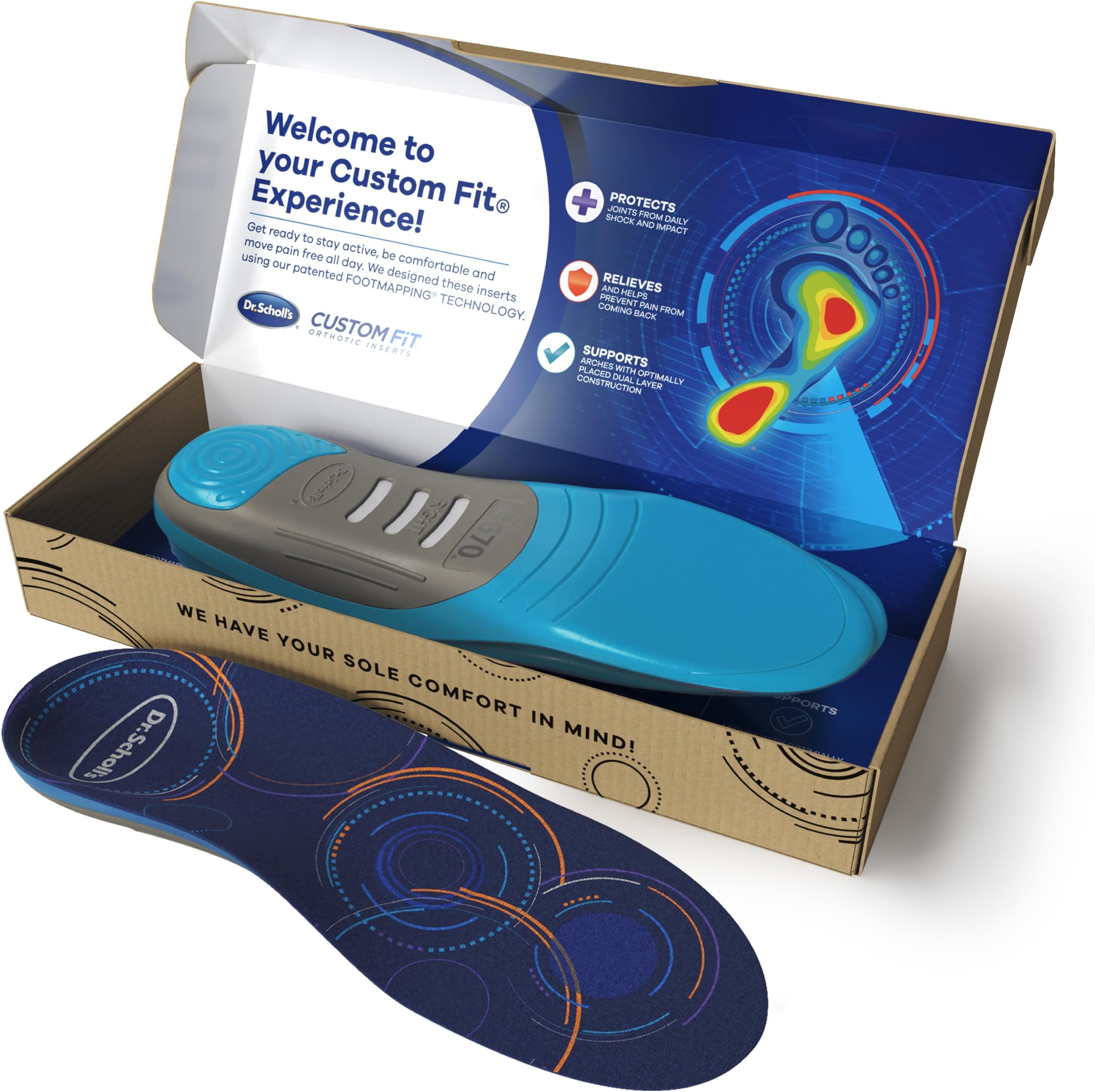 Amazon.com: Dr. Scholl's Custom FiT Comfort Insoles, Standard Arch ...