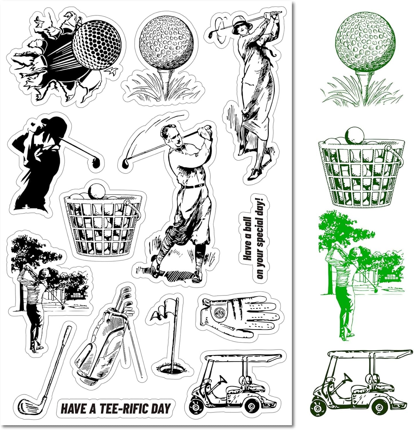 Amazon.com: CRASPIRE Golf Clear Rubber Stamps Sport Theme Transparent ...