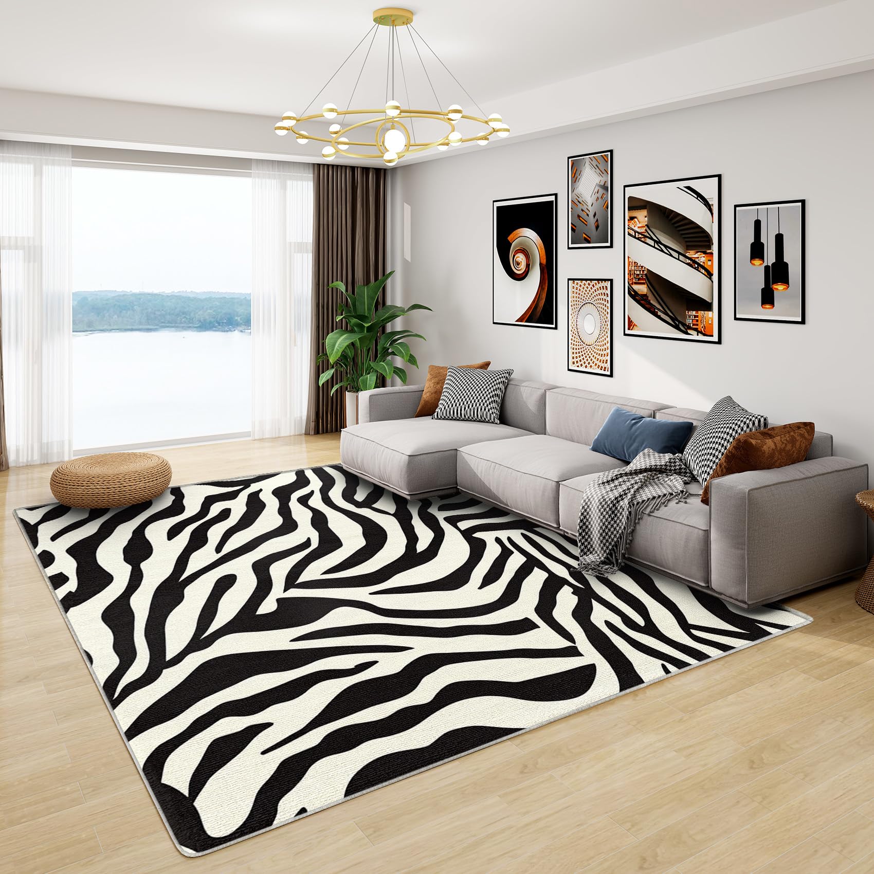 Amazon.com: Phtbz Zebra Print Rug - Zebra Print Rug for Bedroom, 8x10 ...