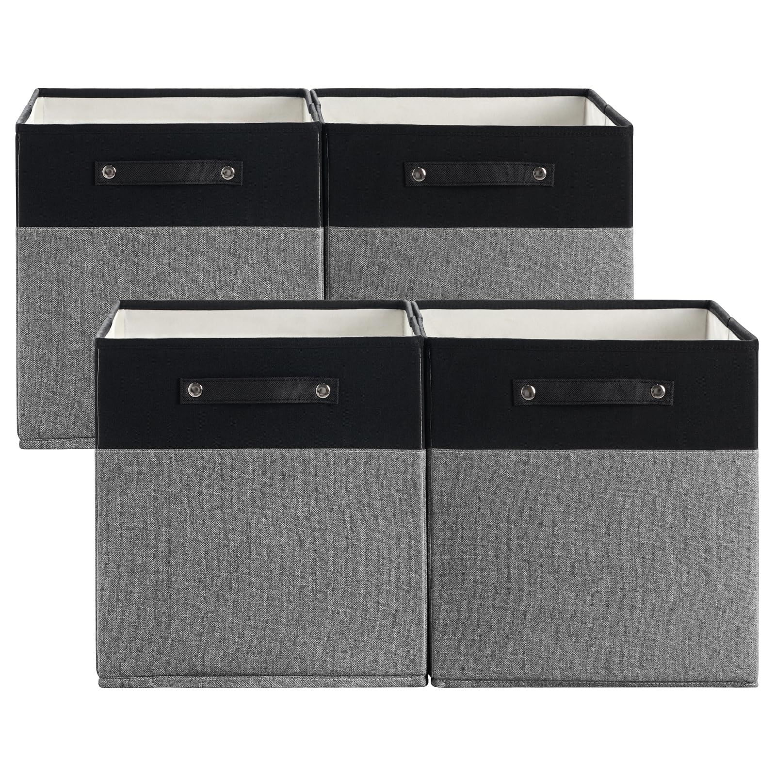 Amazon.com: 13 x 13 Inch Fine Linen Storage Bins with Handles，Fabric ...