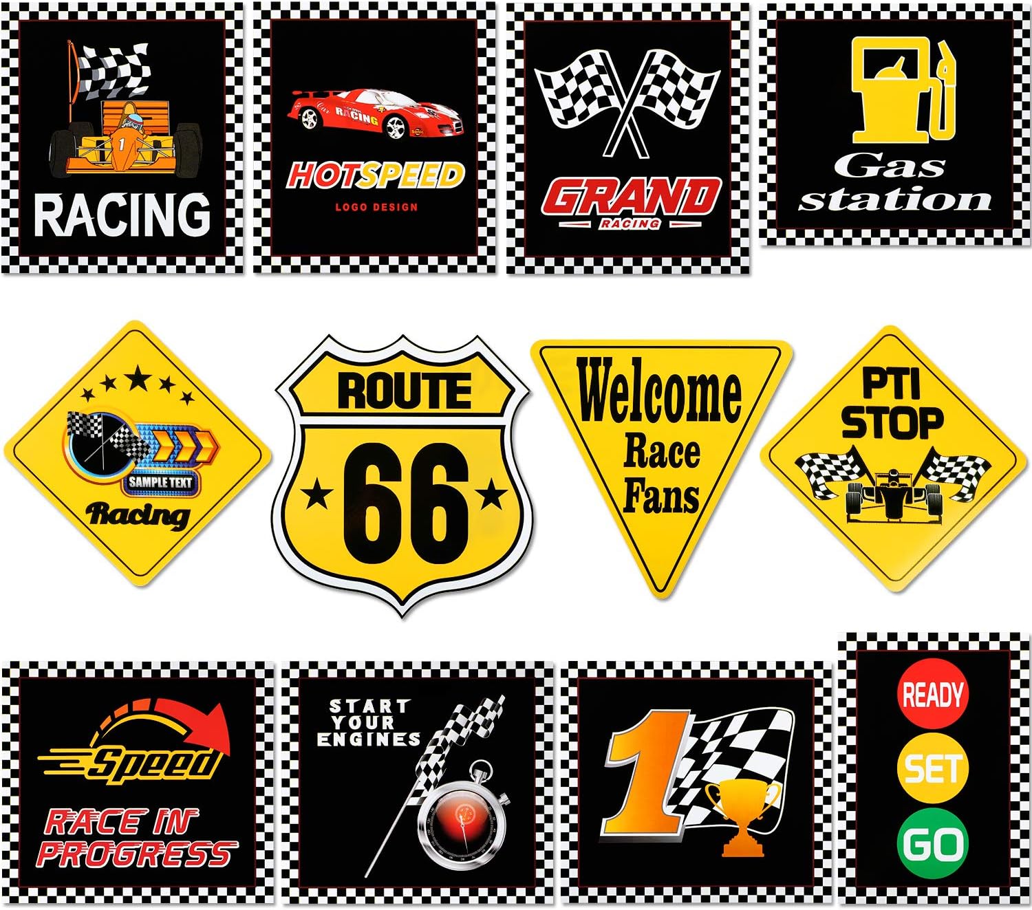 Carteles de carreras para fiestas de carreras, letreros de carreras ...