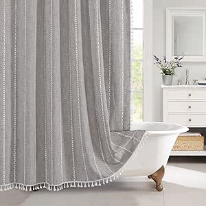 Amazon.com: MitoVilla Boho Long Shower Curtain 72 x 78, Farmhouse 78 inch Long Cotton Linen ...