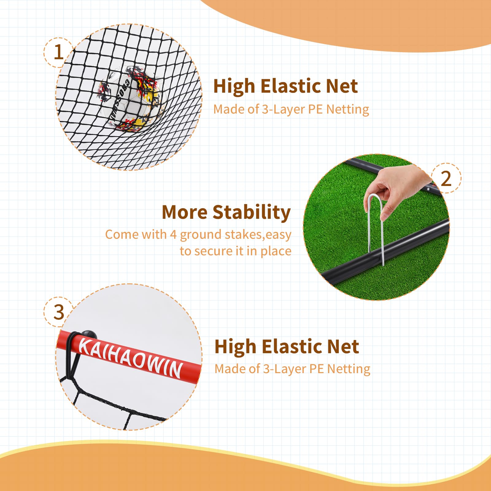 Snapklik.com : Soccer Rebound Net, 4x4 Steel Soccer Rebounder, Bounce ...