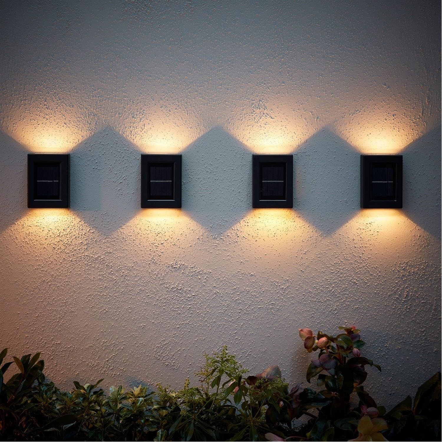 Taylor & Brown 4 Pack Solar Wall Light, Outdoor LED Up and Down Lights ...