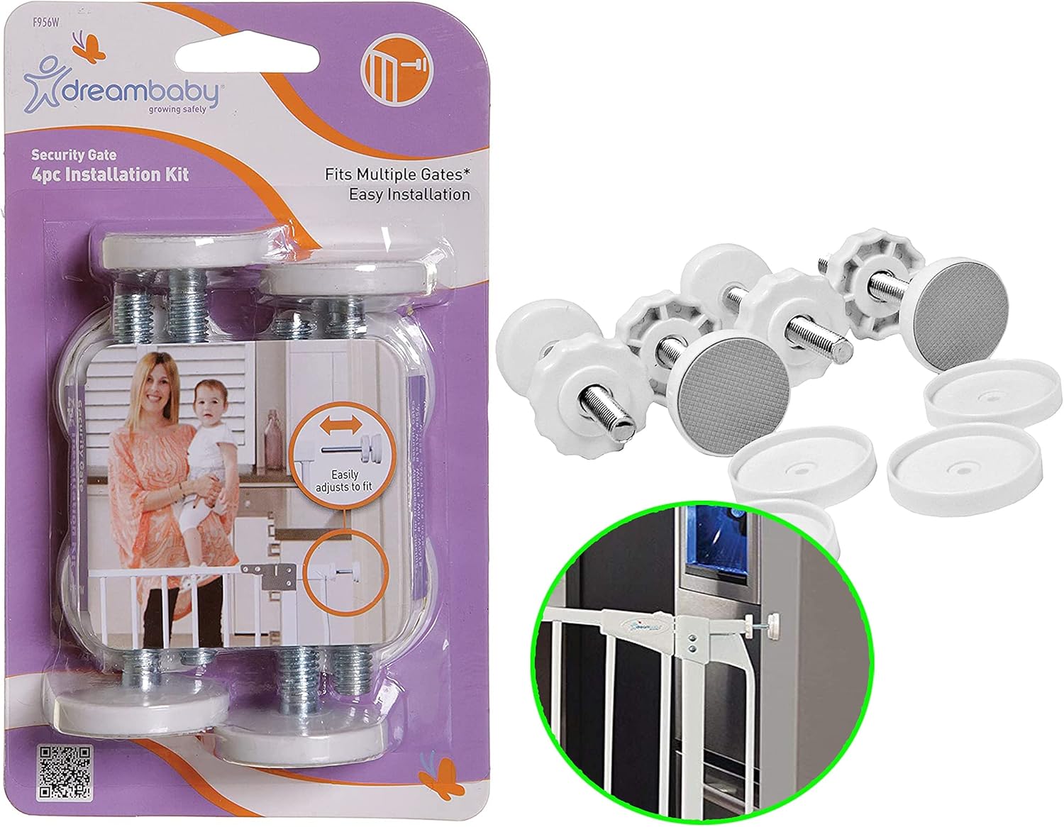 Dreambaby Baby Stair Gate Pressure Mounted Bolt Replacement Kit, Spare ...