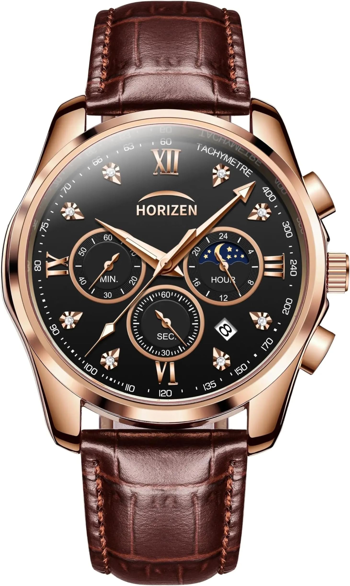 Buy HORIZEN Chronograph Classic Luxury Watch for Men (Black Dial) at ...