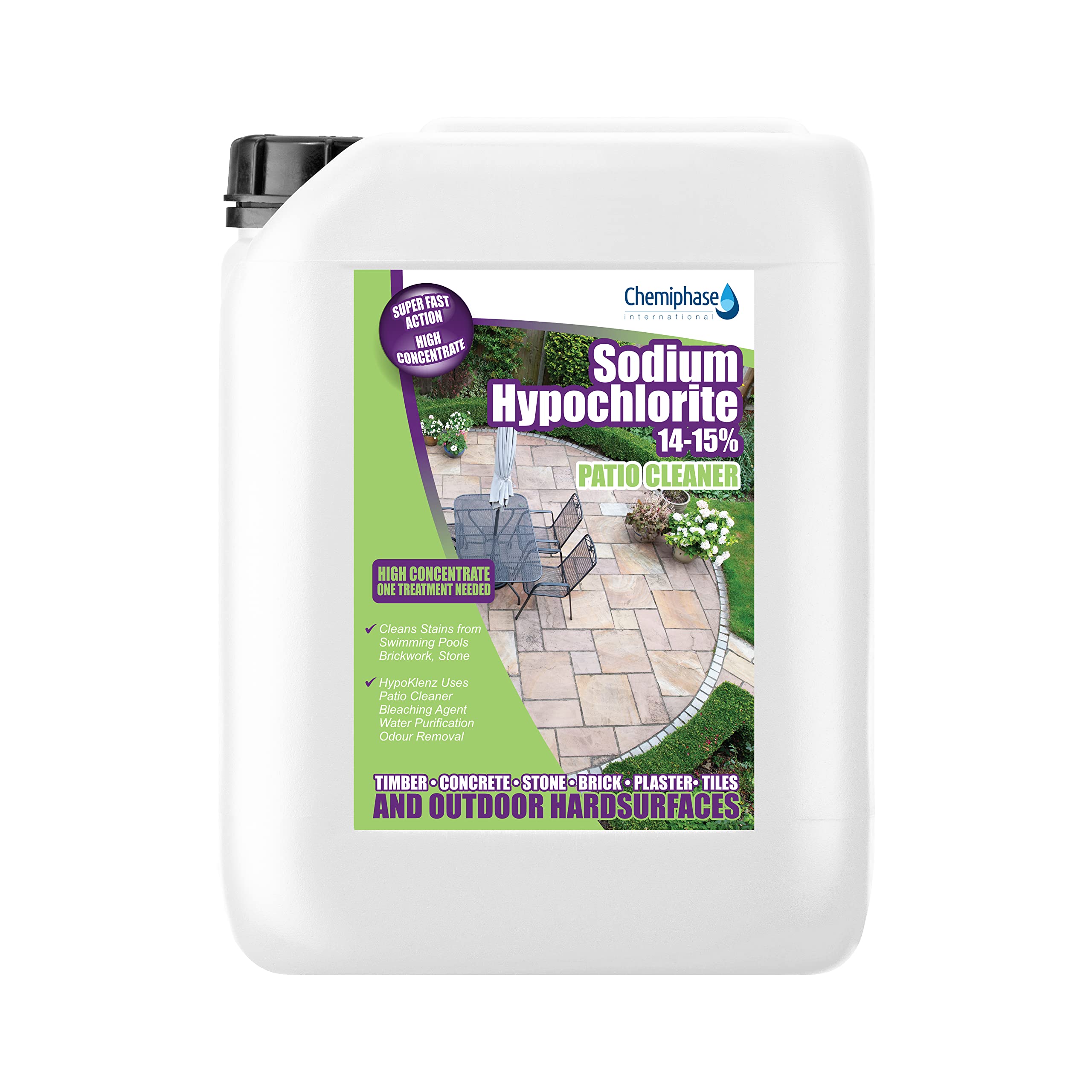 Buy Chemiphase Sodium Hypochlorite Patio Cleaner 15% Grade 5 Litres ...