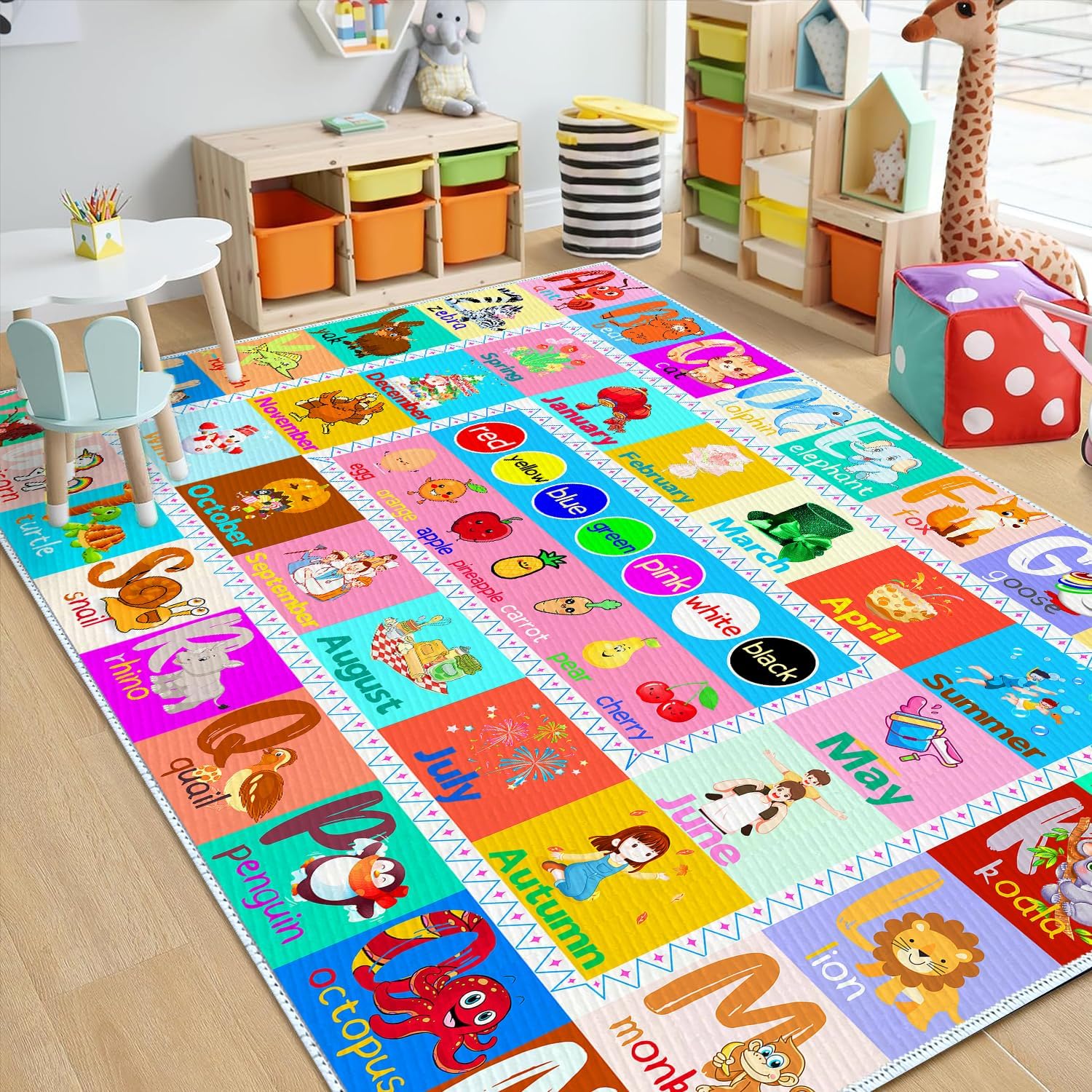 Amazon.com: DoRlPIeY Kids Alphabet Game Rug - ABC Educational Area Rugs ...