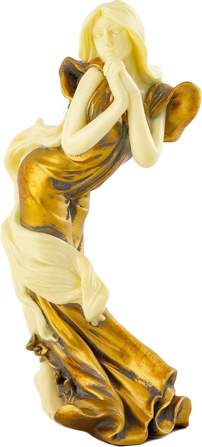 Top Collection Art Nouveau Standing Lady Statue- Hand Painted ...
