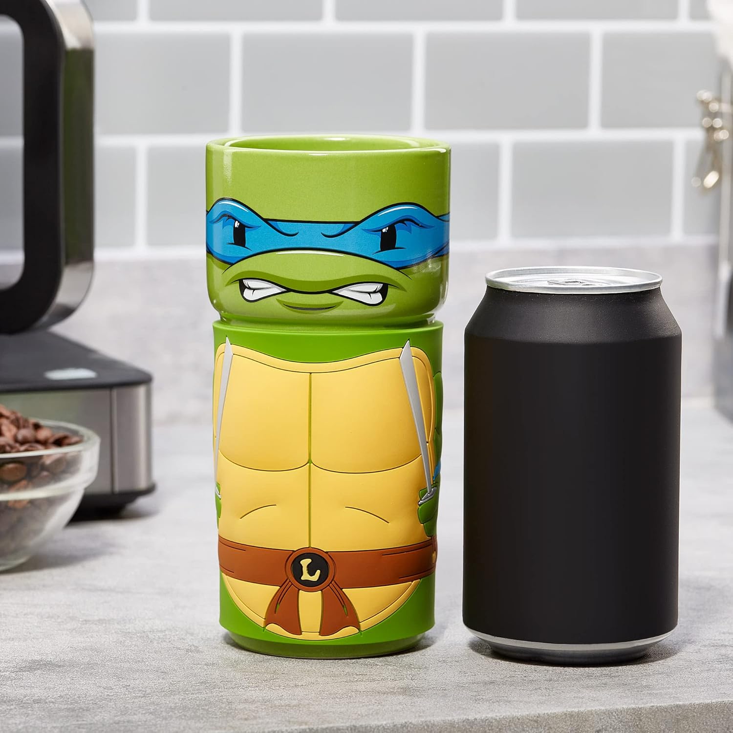 CosCups by Numskull TMNT Leonardo – Taza de cerámica con funda de goma ...