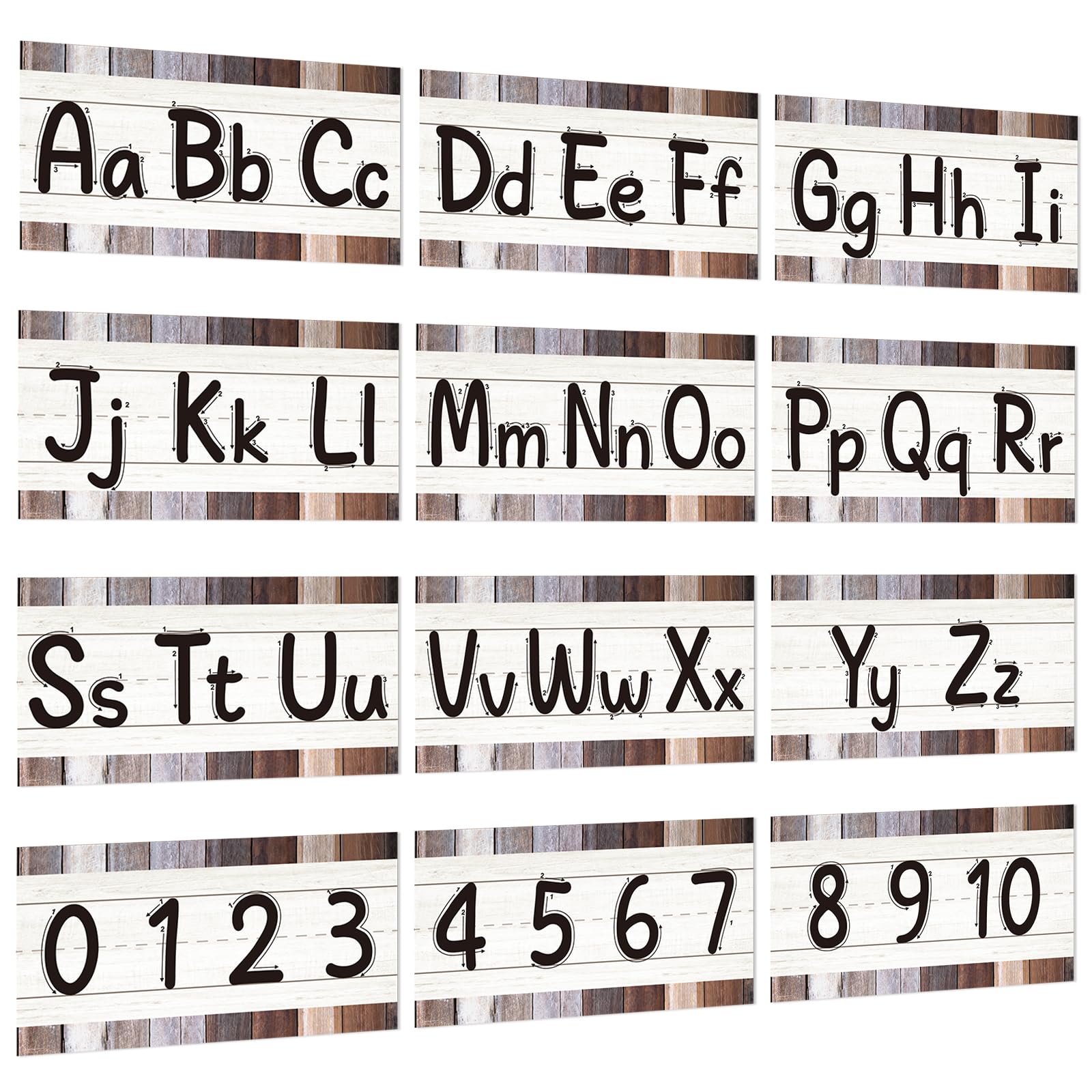 Alphabet Bulletin Board Set 12 Pieces Number Abc Posters Alphabet ...