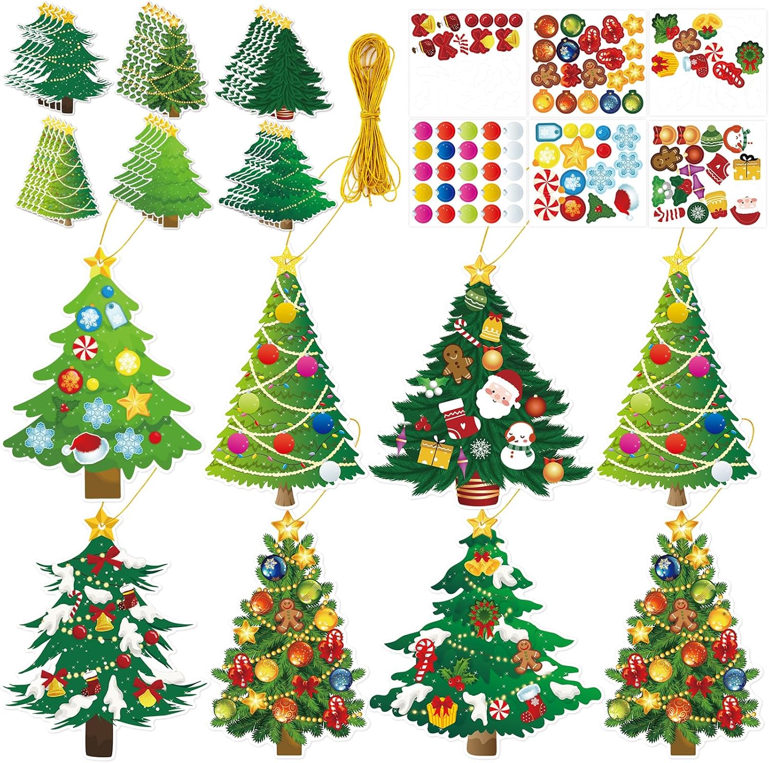 Amazon.com: Fancy Land Christmas Tree Craft Kit for Kids Make Your Own ...
