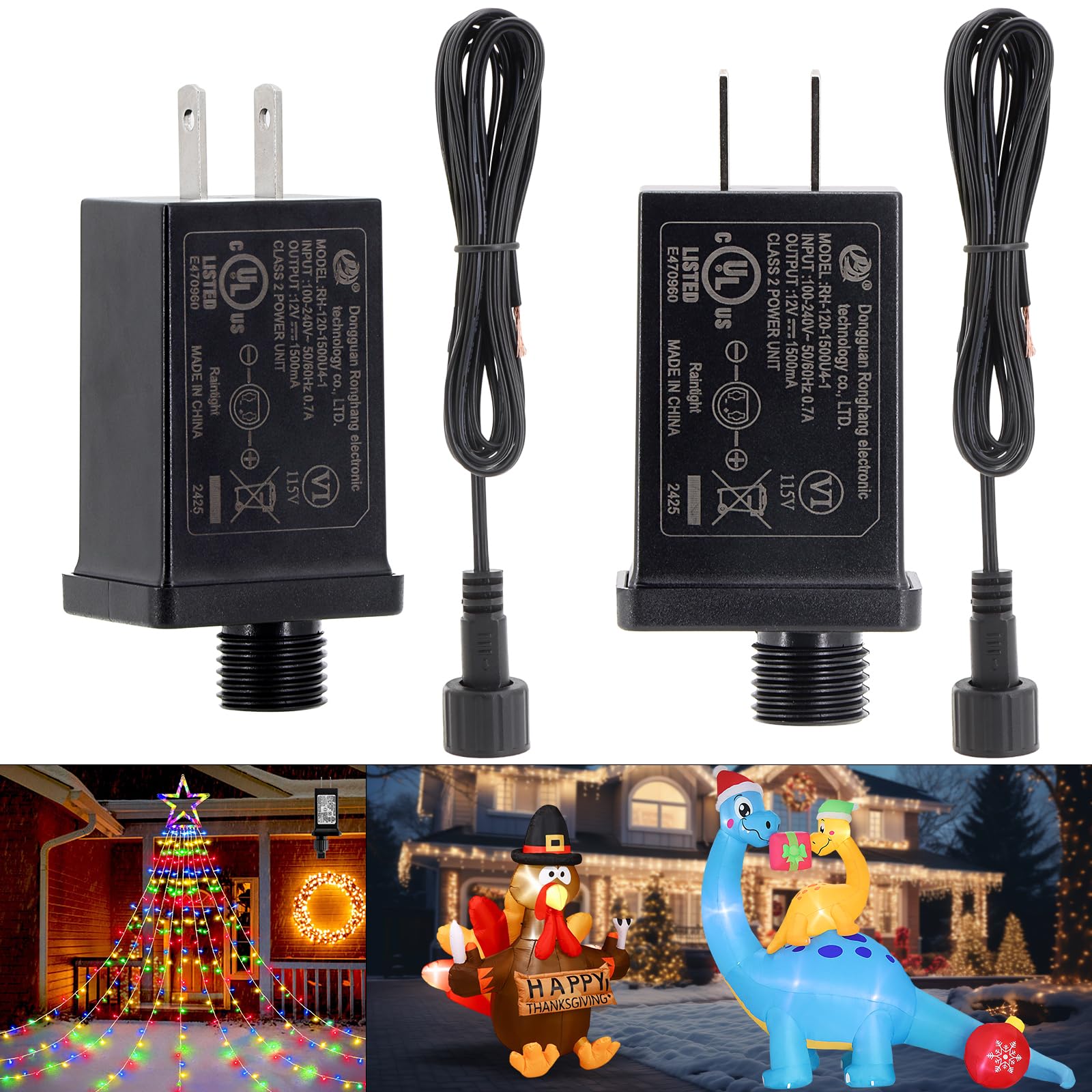 Snapklik.com : 2 Pcs Replacement Yard Inflatable Adapter, LED ...