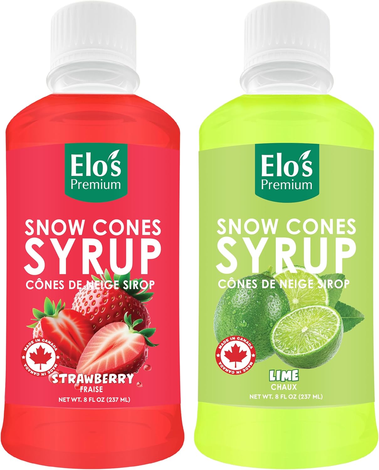 Snow Cone Syrup (8oz X 2), MADE IN CANADA| 2 Flavors Includes ...