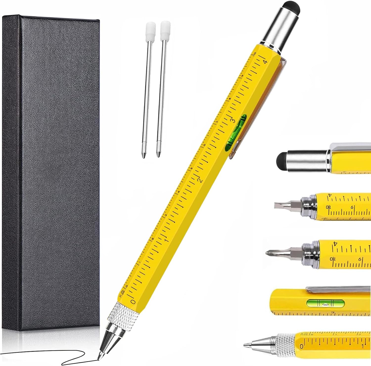 Gifts for Men, 6 in 1 Multitool Pen, Cool Gadgets Tools for Men ...