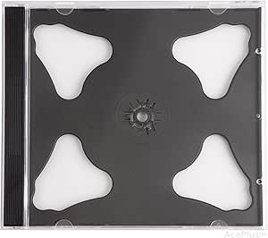 Amazon.com: AcePlus Black Double CD Jewel Cases Assembled in 10.4mm ...