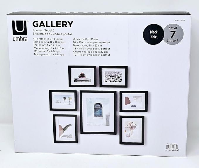 Amazon.com: Umbra Gallery Frames, Black, Set of 7 - Great for ...