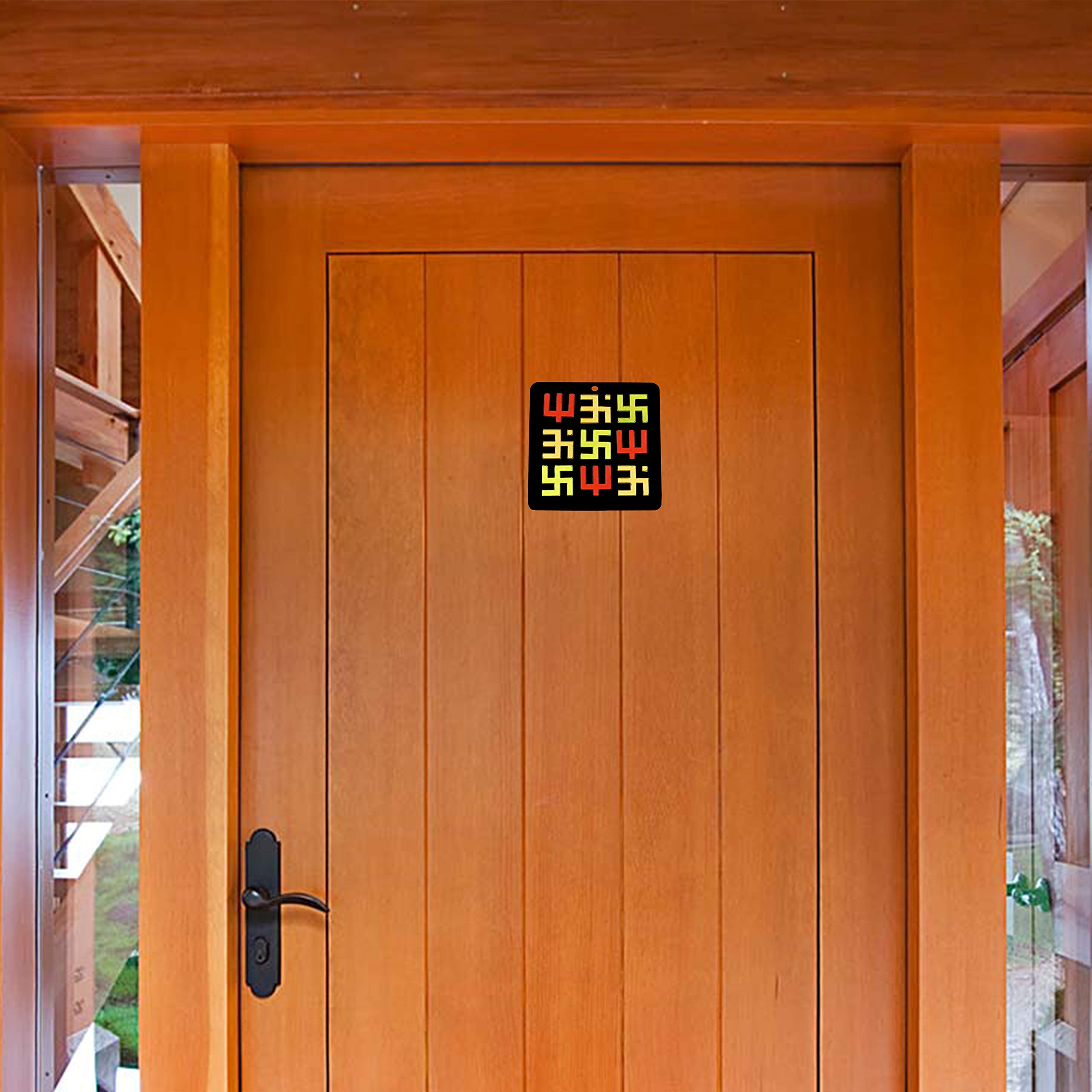 Buy Divya Mantra Swastik Pyramid Vastu Plate Door Sticker Trishakti ...