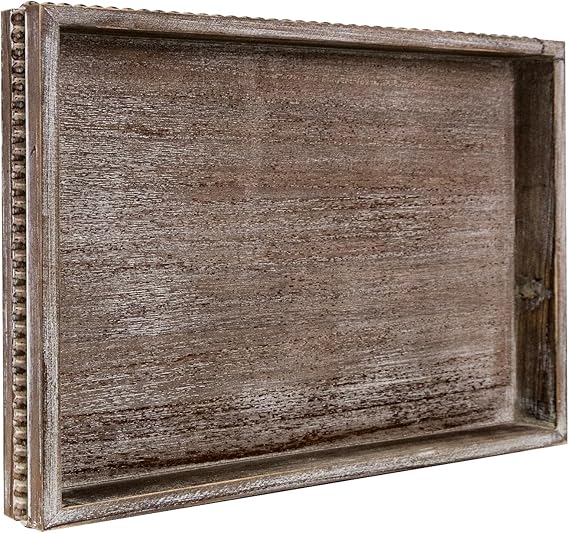 Amazon.com: Wooden Decorative Tray, Rectangular Serving Tray with Wood ...