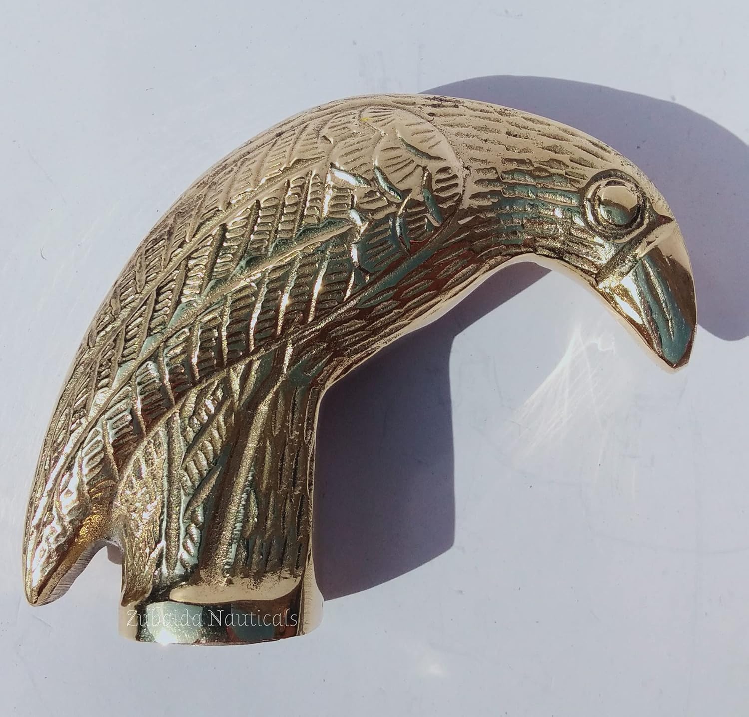 Antique Embossed Solid Brass Raven Crow Head Handle for Walking Stick ...