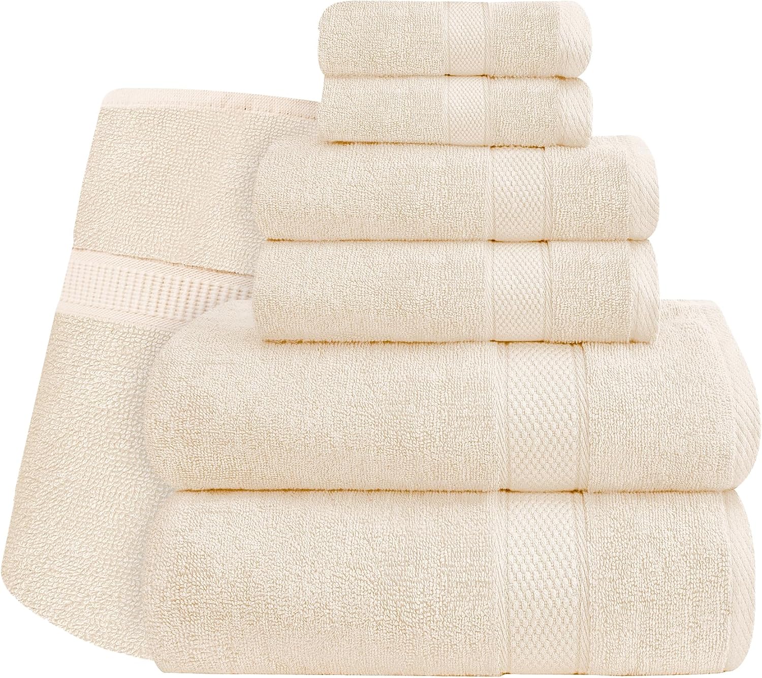 Amazon.com: Oakias 7 Piece Sea Salt Towel Set 600 GSM – 1 Bath Sheets ...