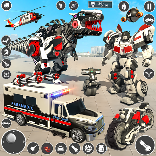 Us Army Ambulance Robot Transform Games & City Rescue Mission Car ...