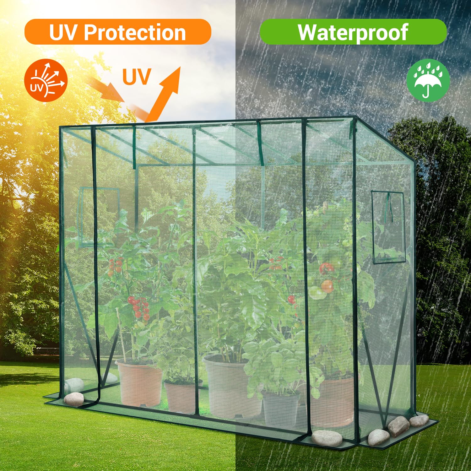 Lean to Greenhouse for Outdoors: Ohuhu Portable Tomato Green House ...