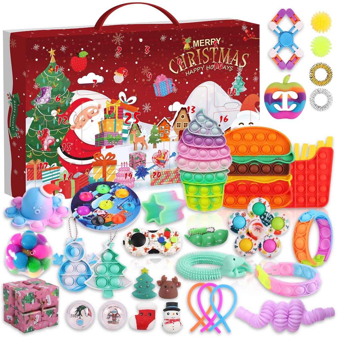 Buy Fidget Advent 2021 Kids Christmas Countdown 24 Days Cheap Pop ...