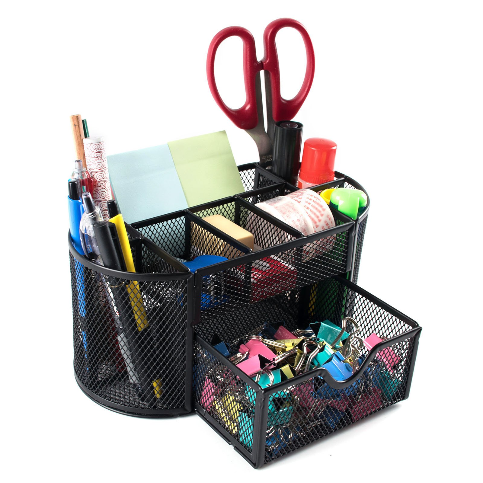 Toprema Metal Mesh Desk Tidy Organiser Pen Holder Stationary Pot ...