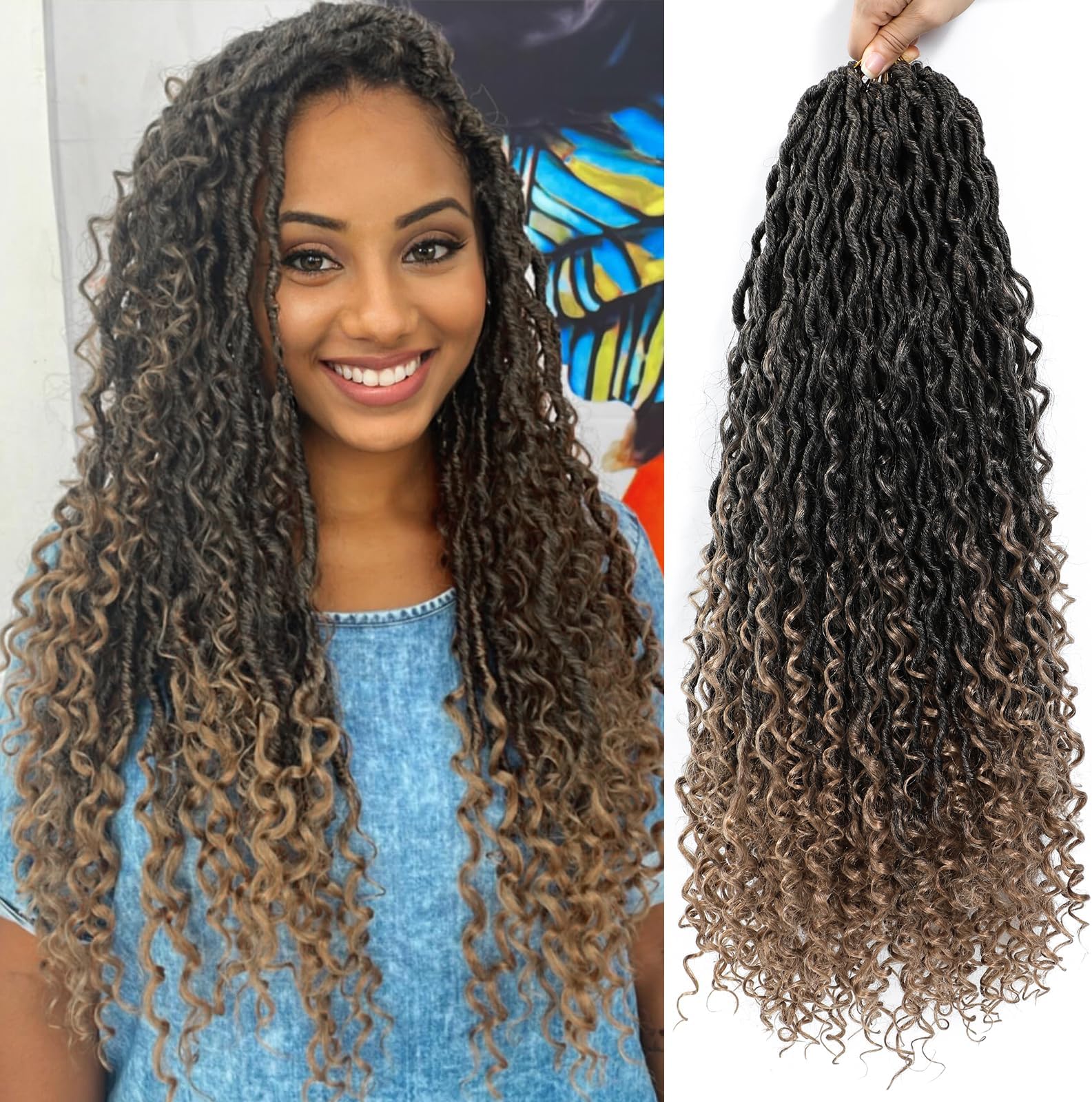 Amazon.com : Goddess Locs Crochet Hair 22 Inch 8 Packs Faux Locs ...