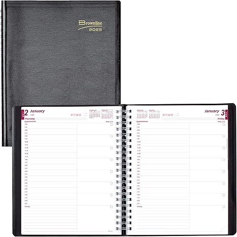 Amazon.com : Brownline® 2025 Essential Daily Planner, Appointment Book ...