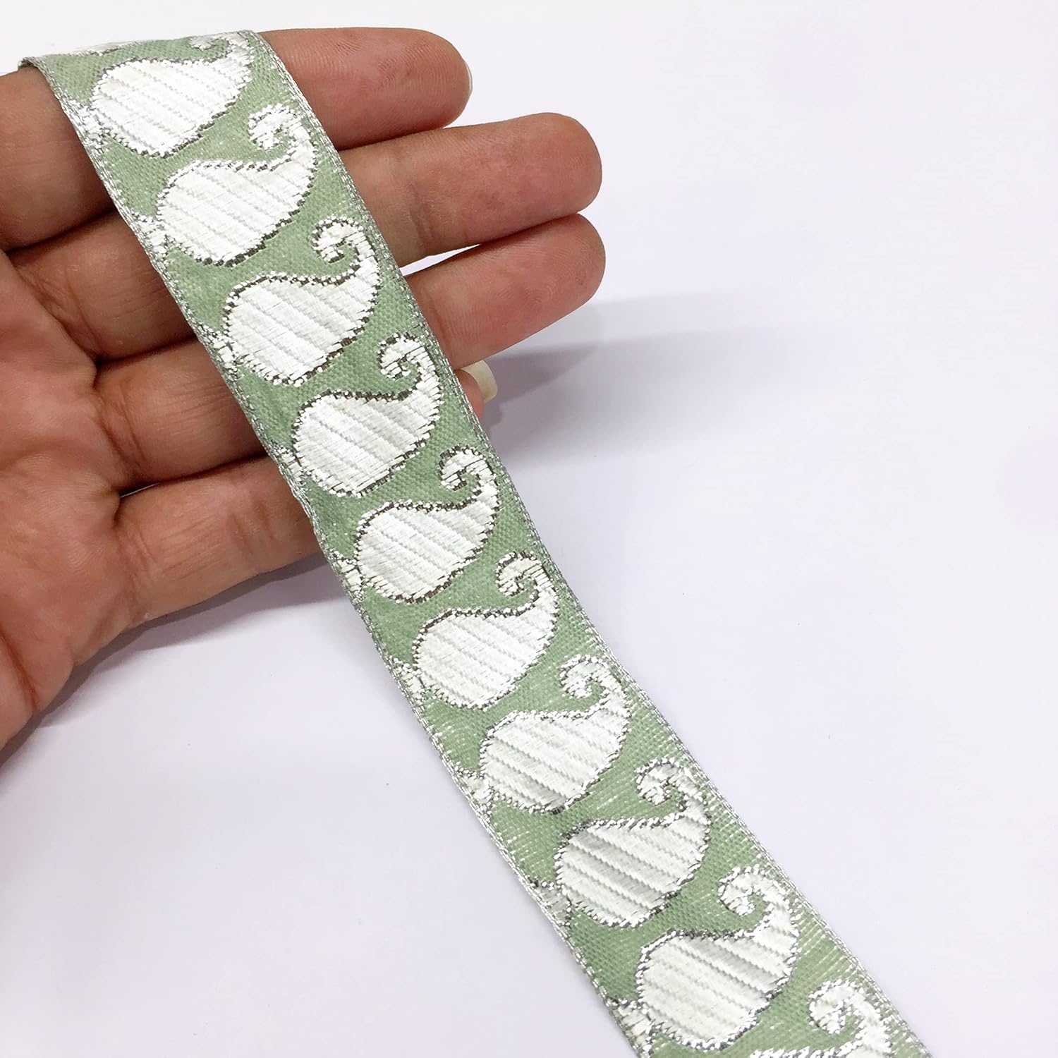 Lami 9 Meter Green Lace with Paisley Design Ribbon Trim Lace ...