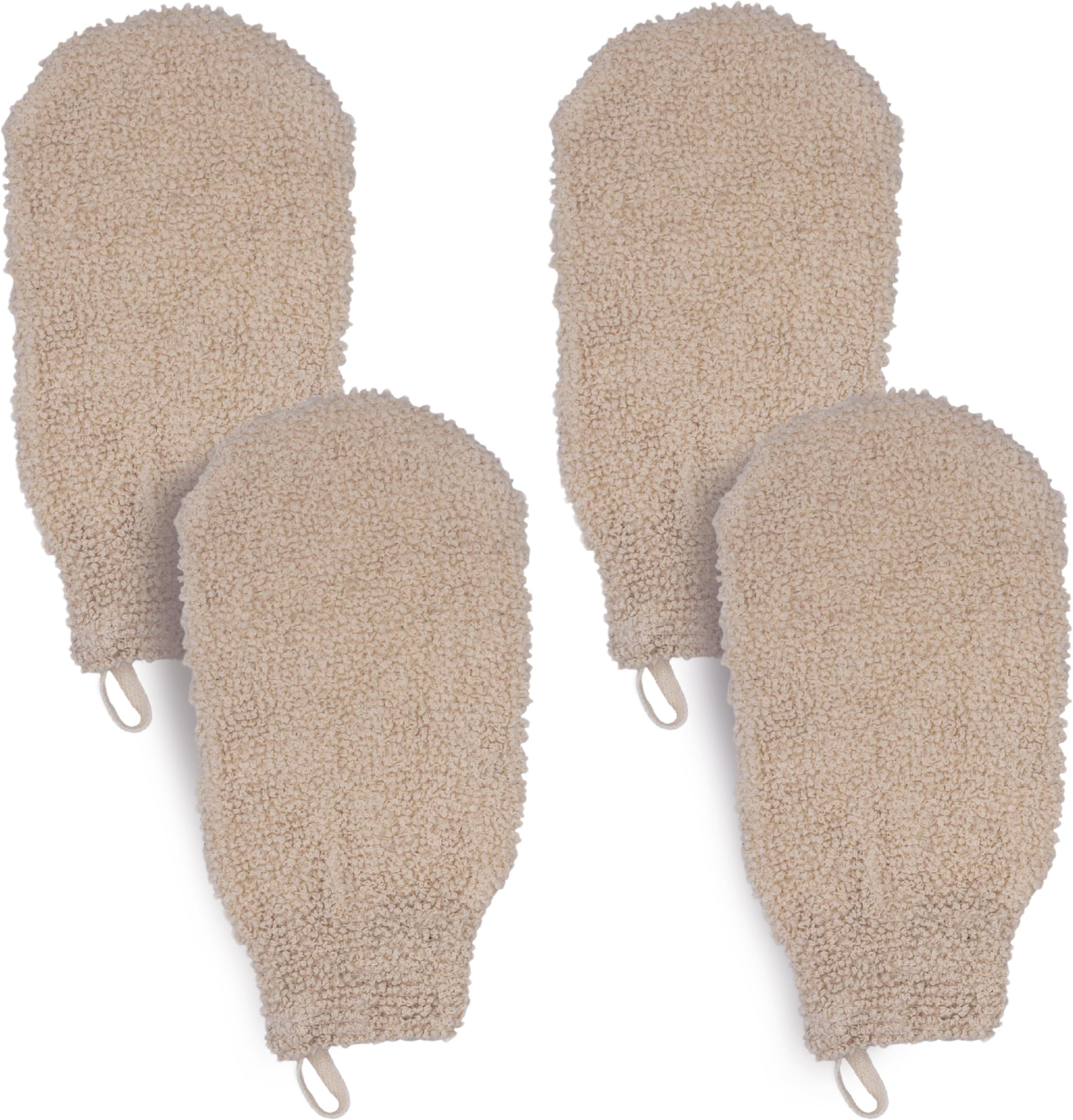 Amazon.com: Bleu Bath (4 Pack) Natural Exfoliating Cotton Bath Mitt ...