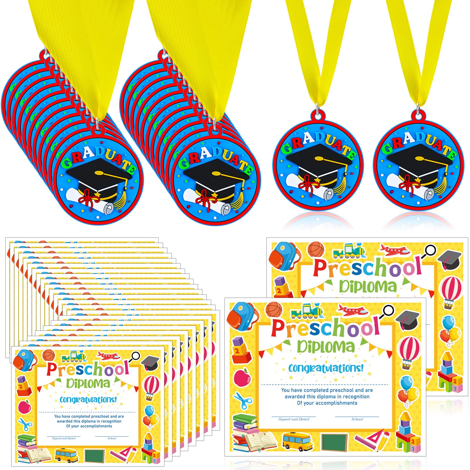 Buy Jutom 48 Pcs Kids Kindergarten Graduation Medal and Preschool ...