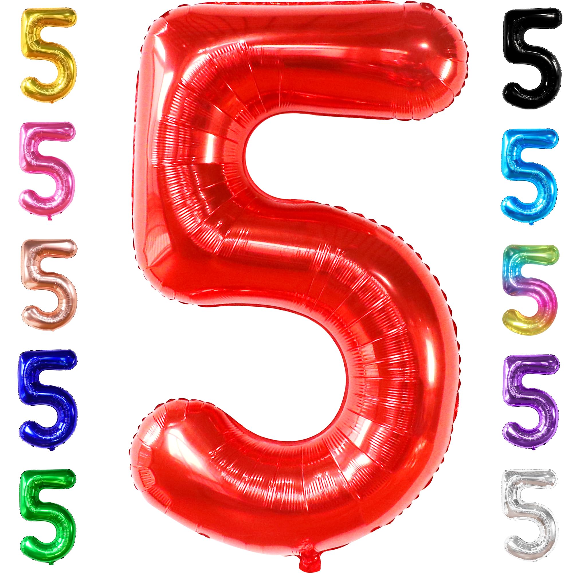 Snapklik.com : Red Number 5 Balloon - 40 Inch Happy 5th Birthday ...