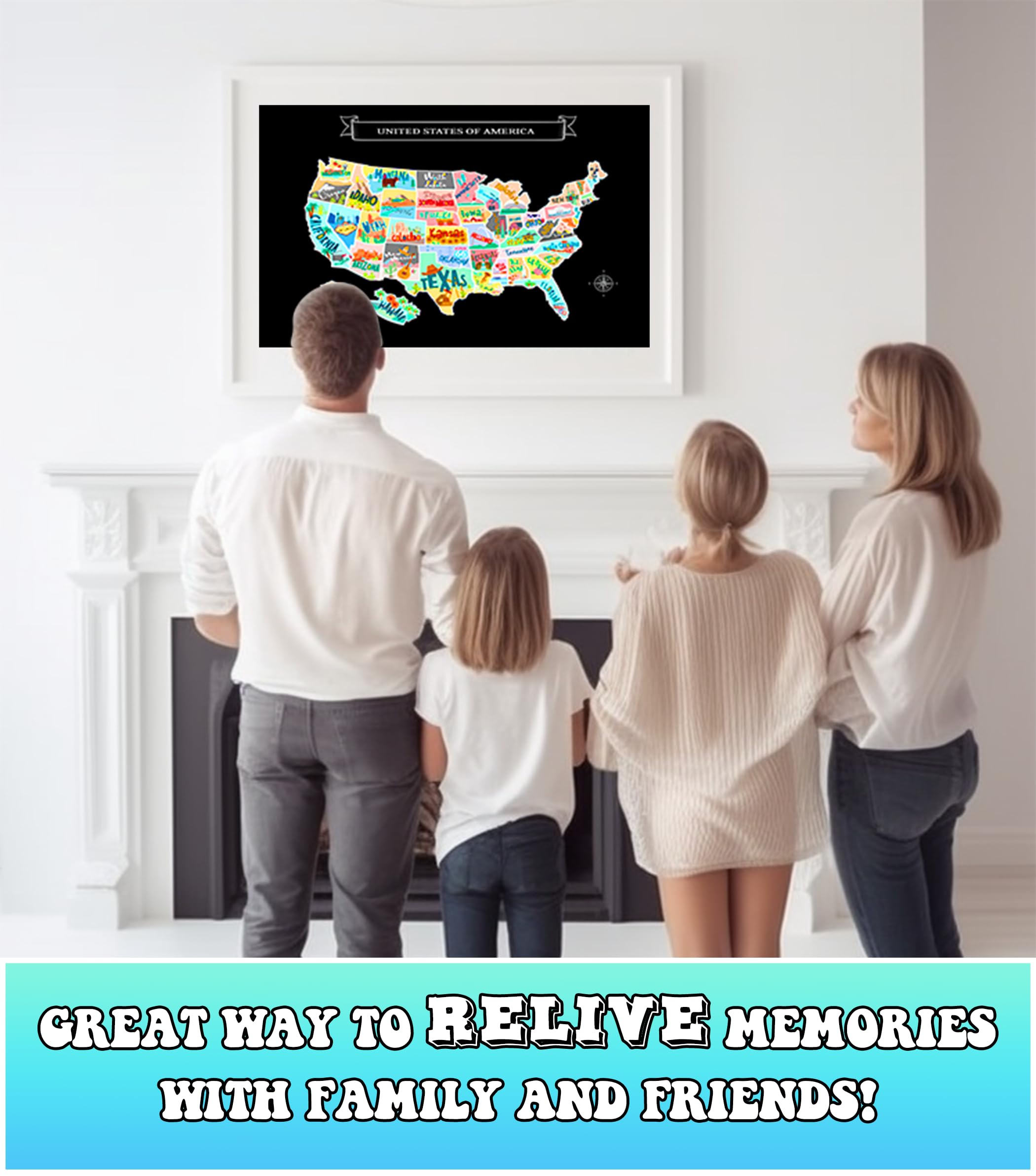 Snapklik.com : GLIBERTVILLAGEGOODS (2 Posters) Large Scratch Off Map Of ...