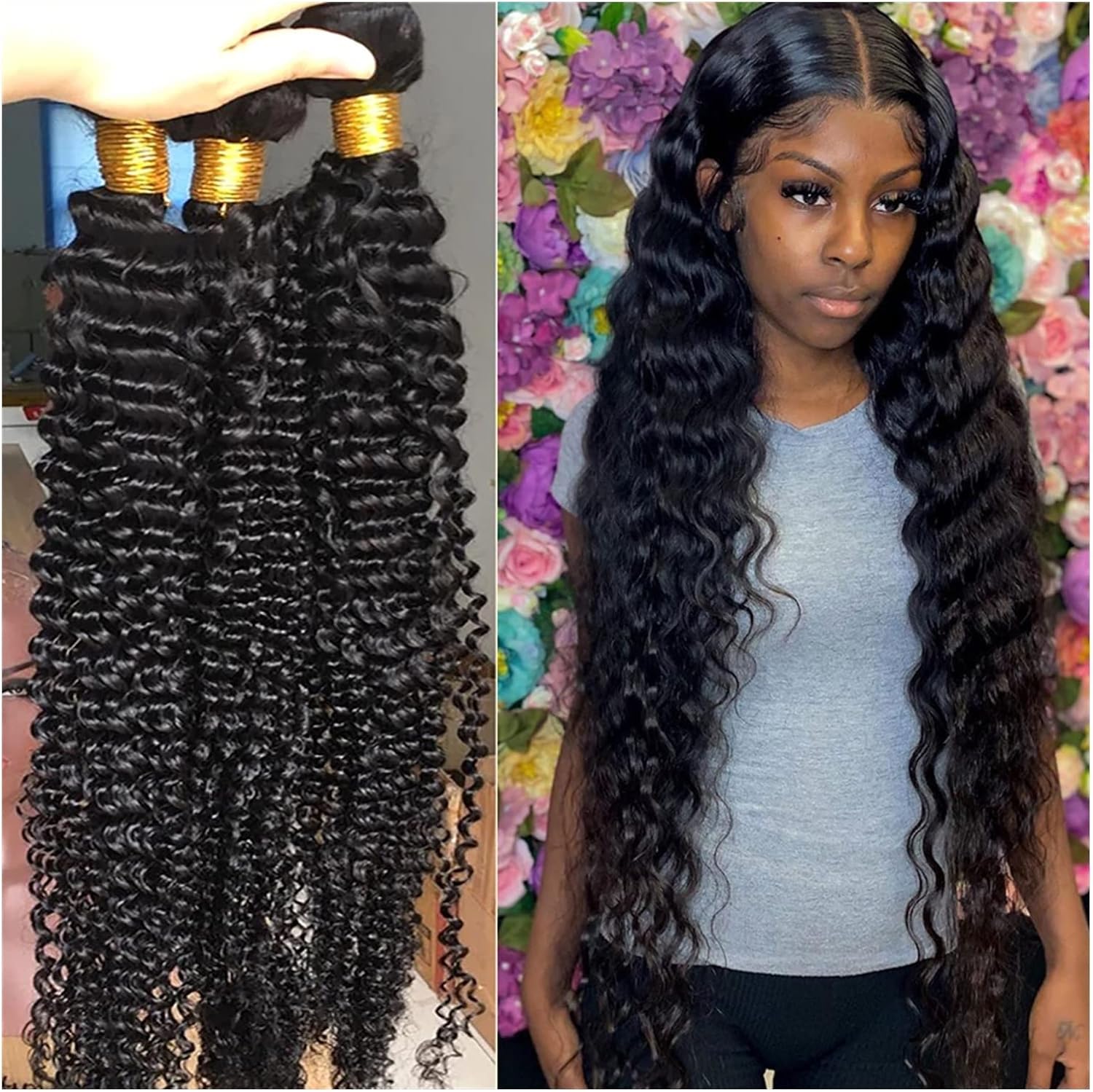 Amazon.com: Hair Bundles Deep Wave 28 30 32 40 Inch Remy Brazilian Hair ...